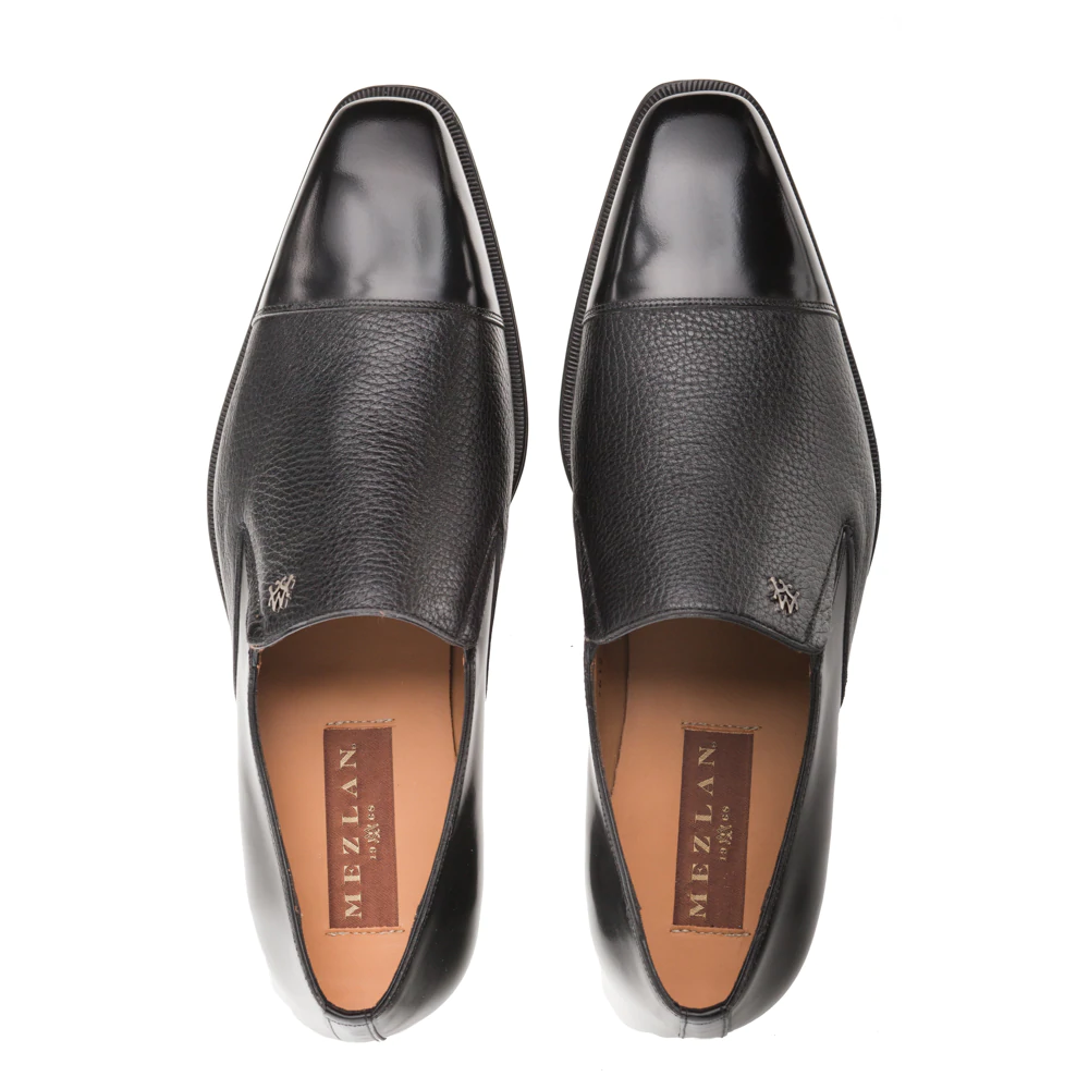 Mezlan Milani Deerskin Cap Toe Loafers Black (18984) | Alberto Nardoni