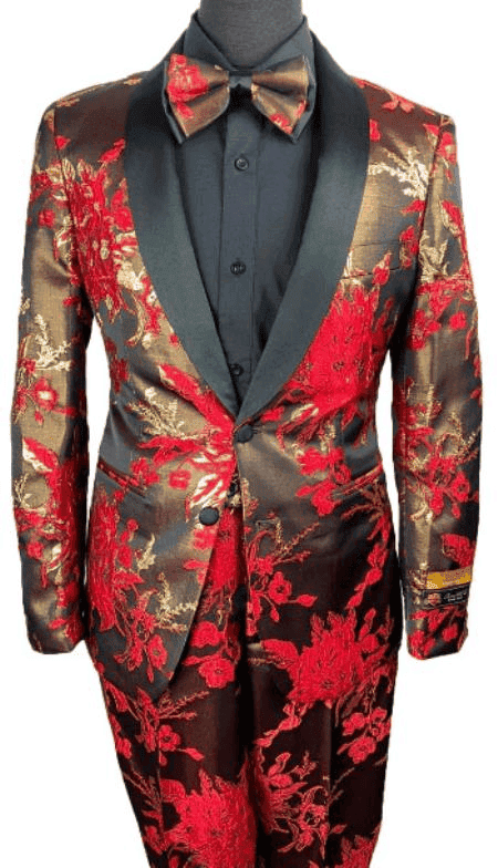 Red Floral Suit - Red Floral Blazer - Red Floral Tuxedo | Alberto Nardoni