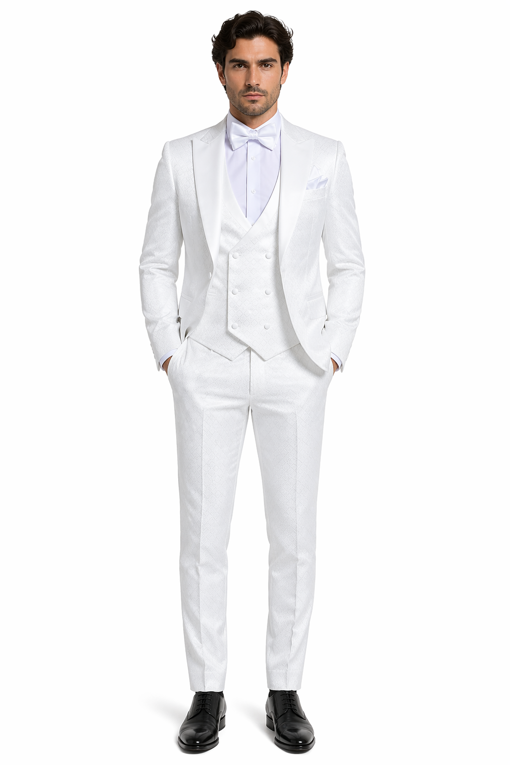 Rossi Man FORD RM1911 â€“ Slim Fit White 3-Piece Suit for Men | Elegant ...
