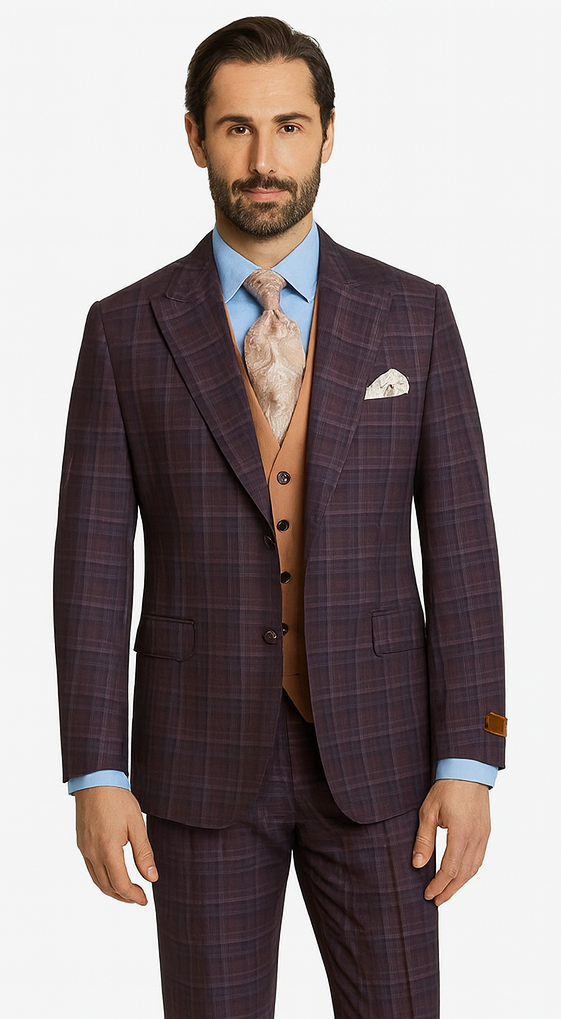 Steve Harvey Suits - Purple Suit - Designer Brand Suit No Pleated Pants ...