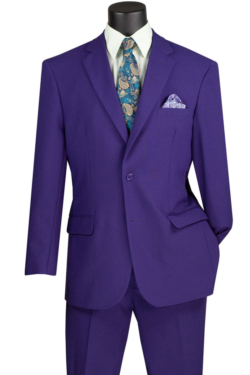 "Classic Men's Purple Poplin Suit - 2 Button Style, 44R | CLOSE OUT ...