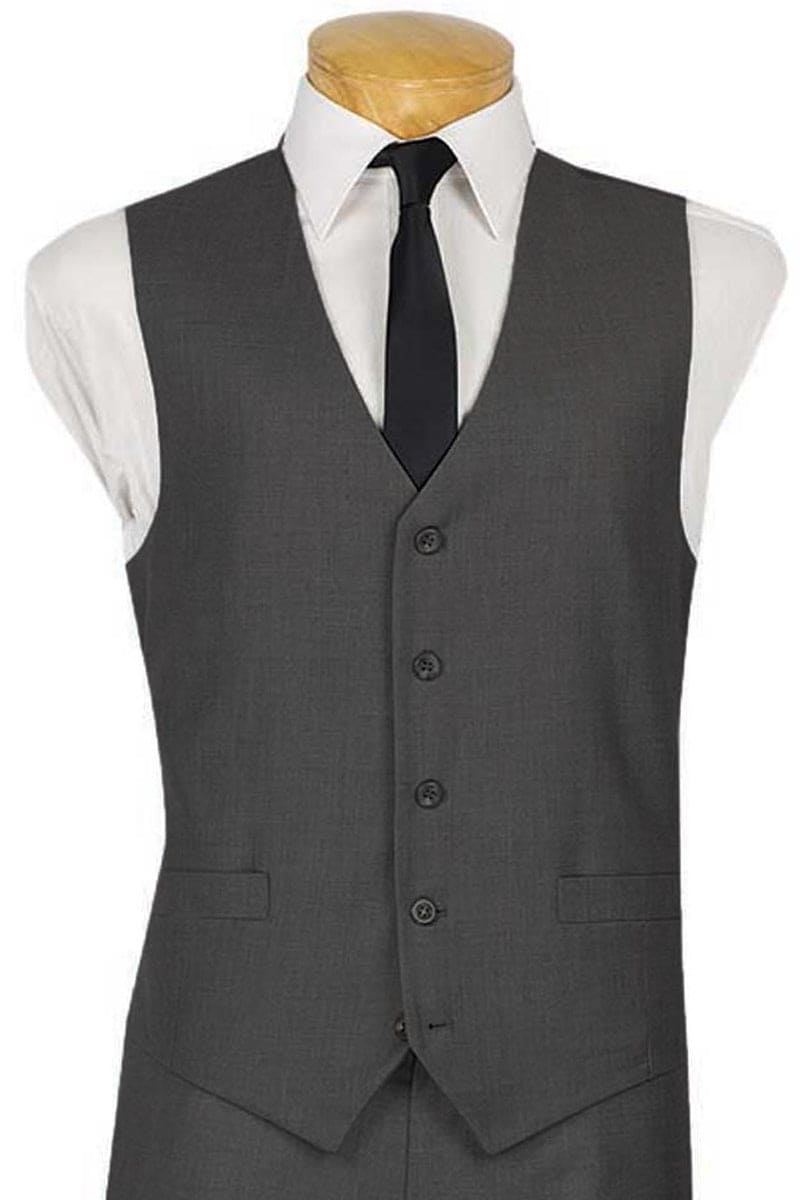 Mens Classic 5 Button Suit Vest in Charcoal | Alberto Nardoni