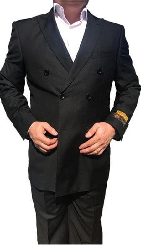 Men Classic Black Pleated Pants - Athletic Fit Suits - Executive Cut S ...