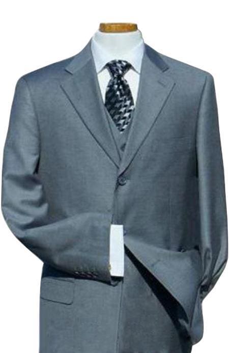 Mens light gray Classic Fit Suit - Pleated Pants - Athletic Executive ...