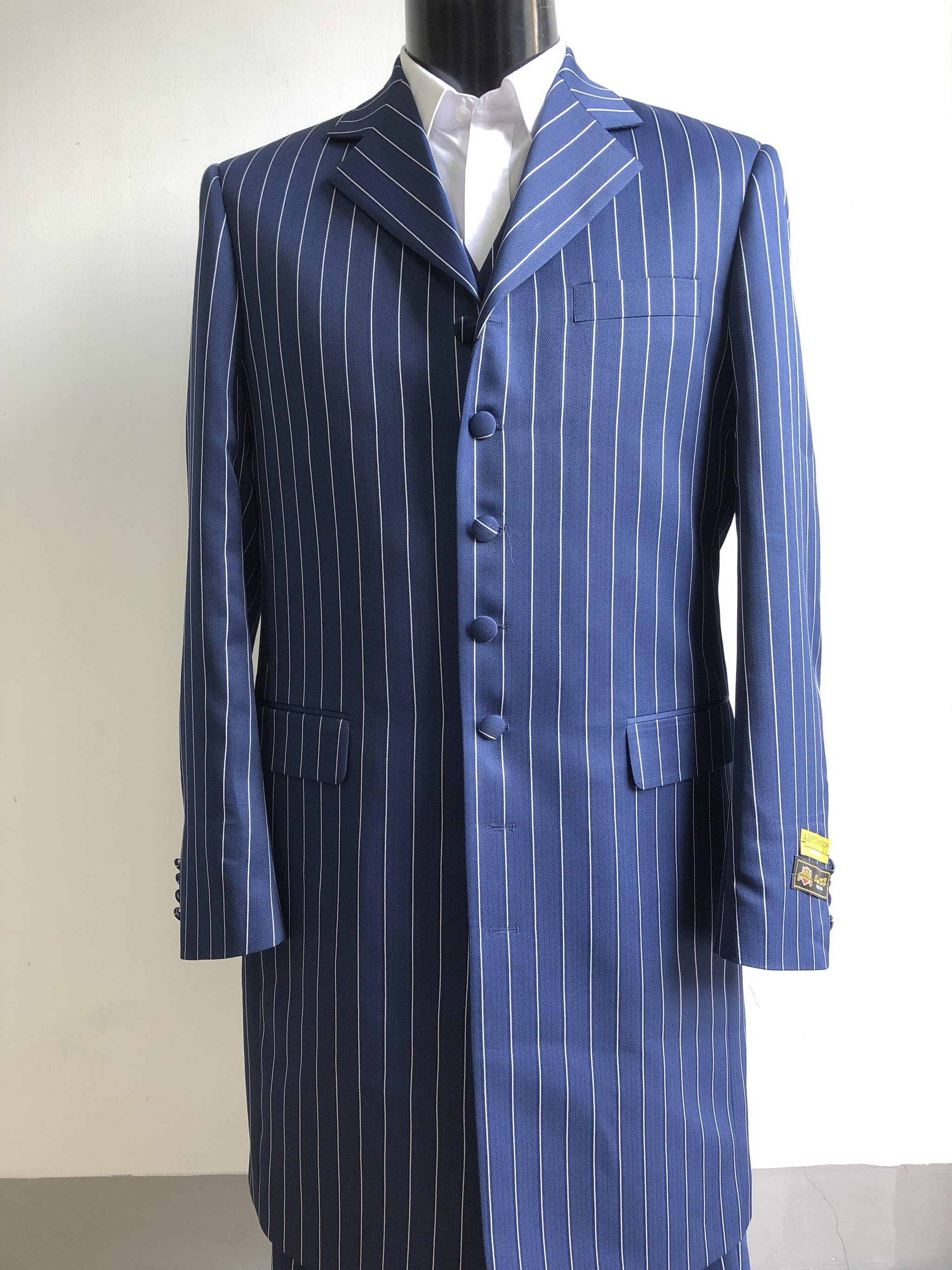 Men Light Blue Gangster Zoot Suit | Alberto Nardoni