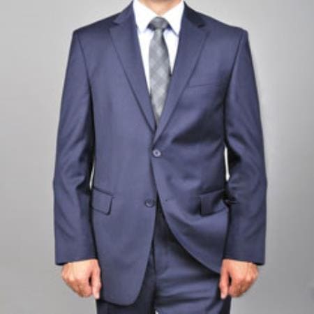 Mens 100 Percent Wool Suits - Blue Business Suit | Alberto Nardoni