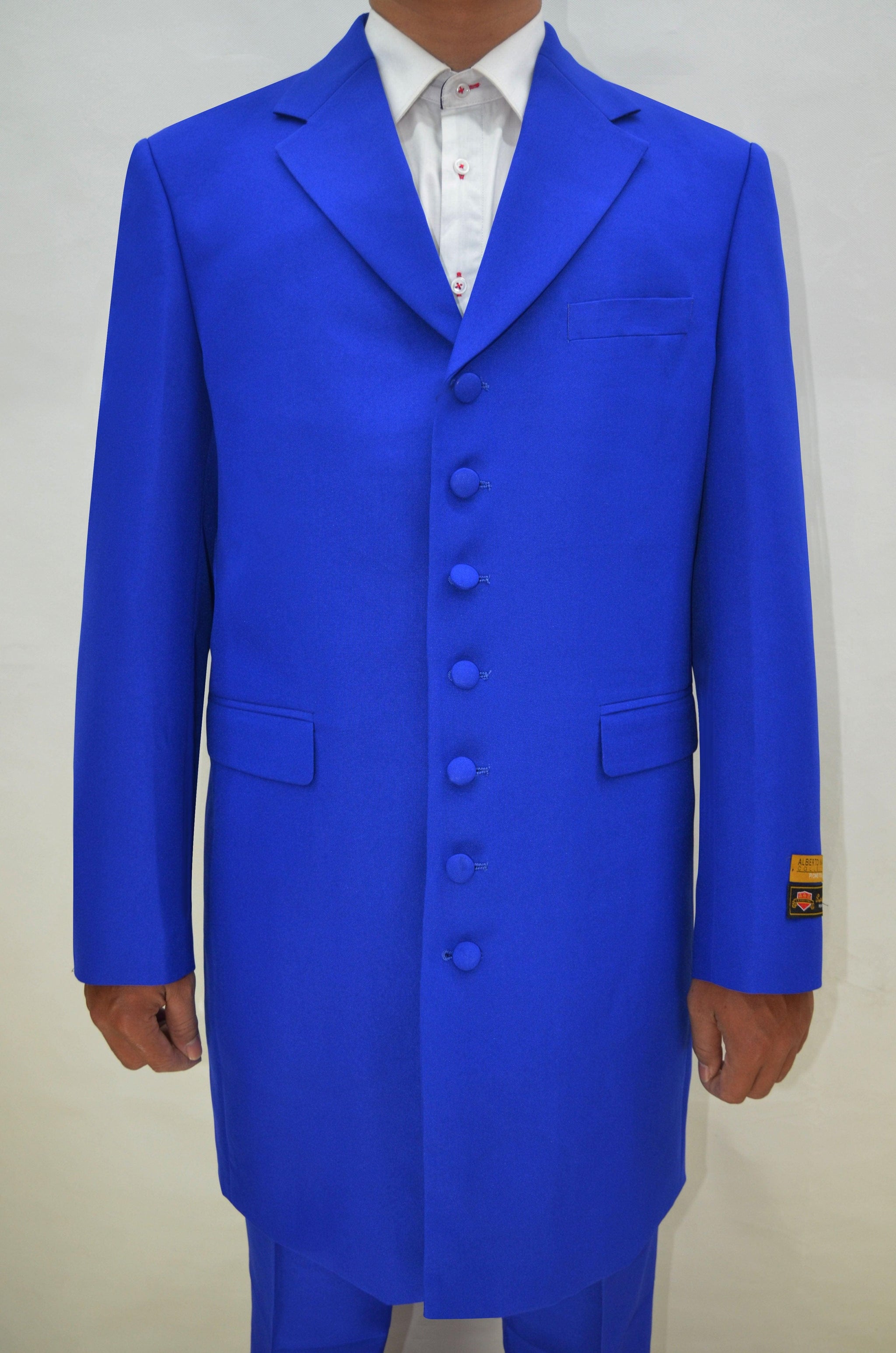 Mens Bright Blue Vested Fit Suit | Alberto Nardoni
