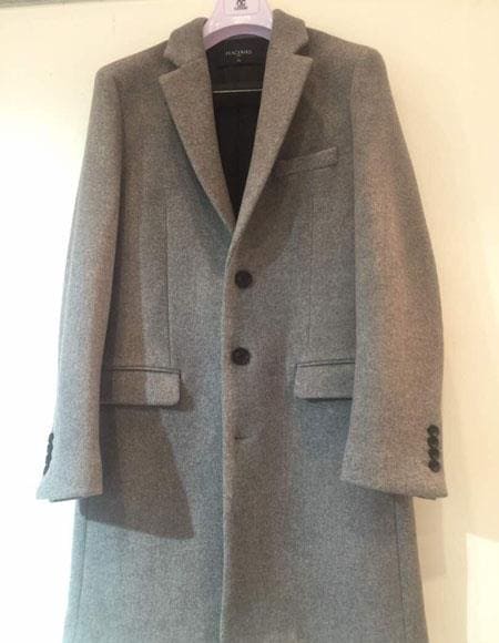 Mens Light grey overcoat - Wool Topcoat | Alberto Nardoni