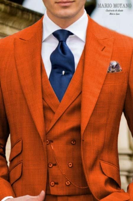 Mens Suits Orange | Alberto Nardoni