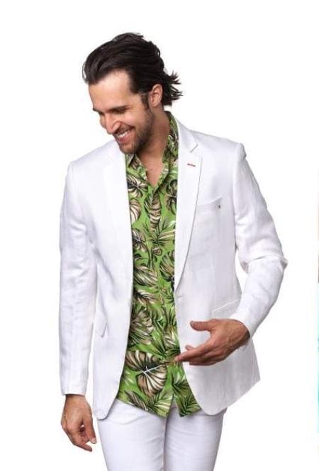 Mens White Linen Suit | Alberto Nardoni