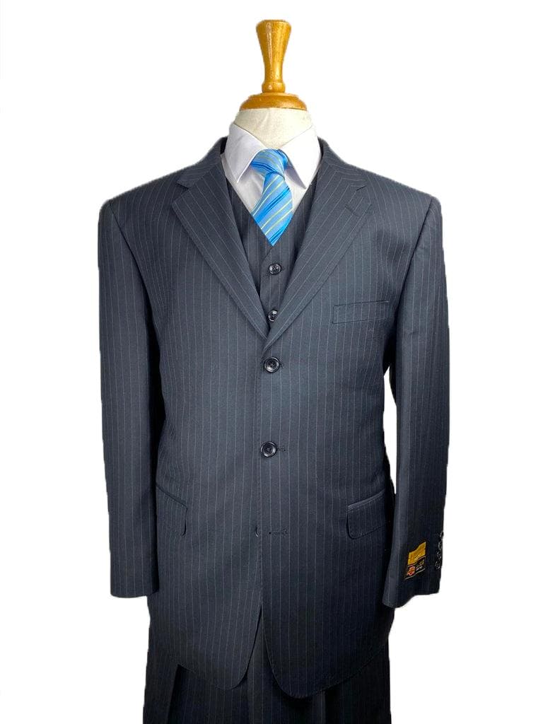Plus Size Mens Suits - Plus Size Business Suits Navy-Pinstripe Double ...