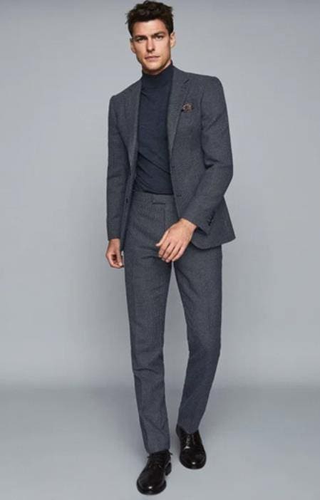 Suit And Turtleneck Combo - Turtleneck Prom Outfits - Prom Turtleneck ...